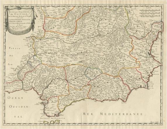 Large Map of Castiles Southern Realms, 1652 for sale at Pamono