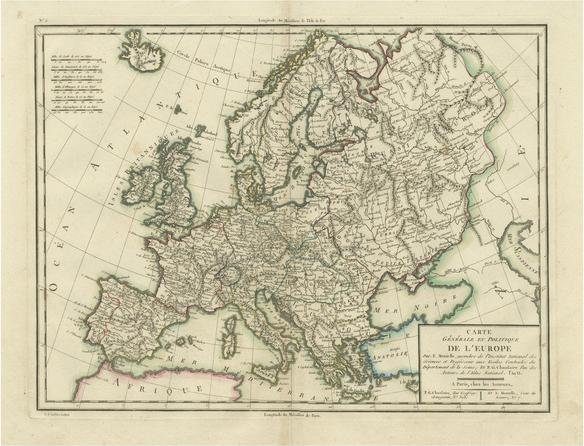 Map of Europe, 1802 for sale at Pamono