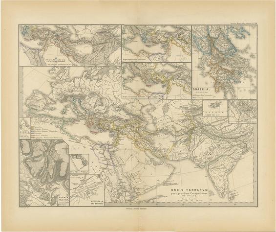 The World After the Battle of Corupedium Map, 1880 for sale at Pamono