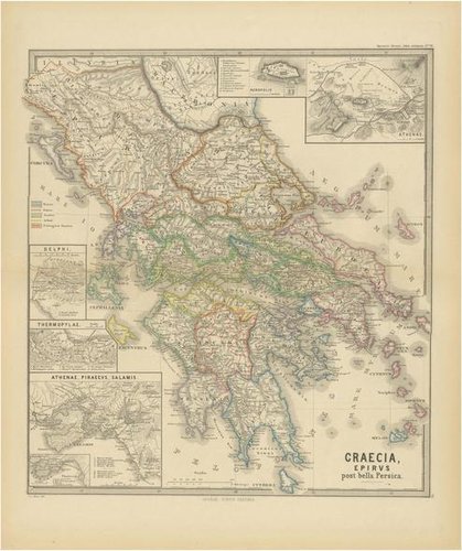 Antique Map of Greece and Epirus, 1880 for sale at Pamono
