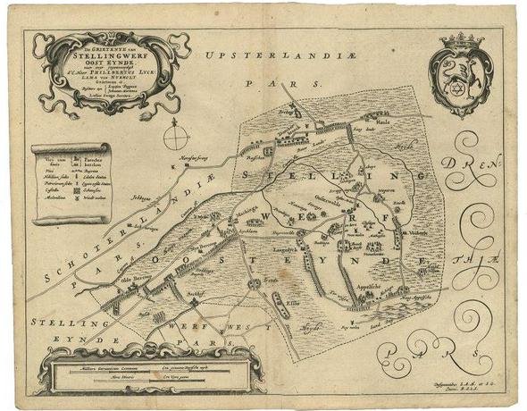 Antique Map of Ooststellingwerf attributed to Schotanus, 1664 for sale ...