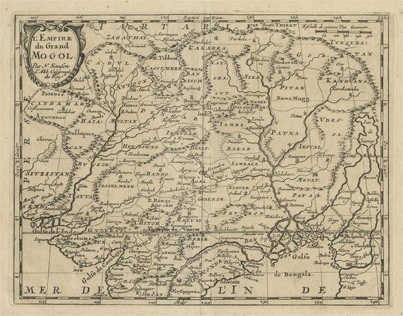 Map of the Mughal Empire, 1685 for sale at Pamono