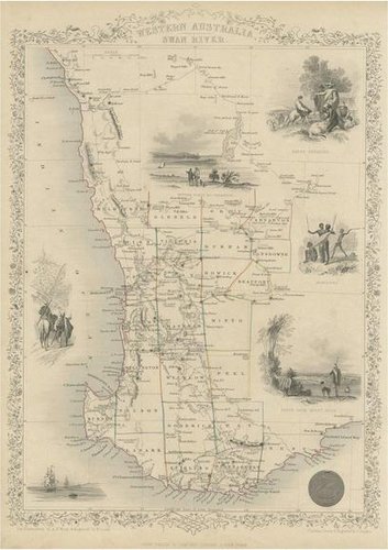 Map of Western Australia and Swan River with Insets of Perth ...