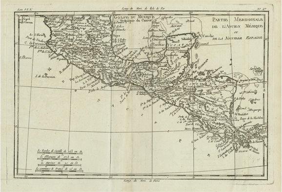 Antique French Map of Mexico, 1780 for sale at Pamono