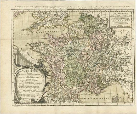Antique Map of Ancient France by Zannoni, 1765 for sale at Pamono
