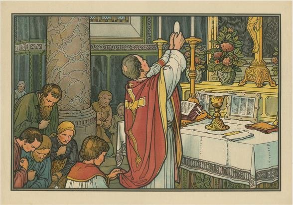 Dr. Ecker, The Seven Sacraments, Eucharist, 1913, Print for sale at Pamono