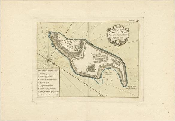 Antique Map of Gorée Island by J.N. Bellin, 1764 for sale at Pamono