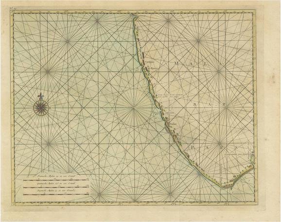 Map of the Malabar Coast of India Showing the VOC Establishments, 1726 ...