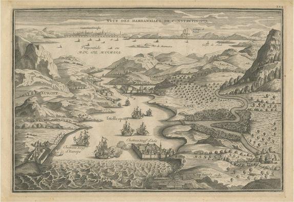 Nicholas de Fer, Dardanelles Strait with a Perspective of the City of ...
