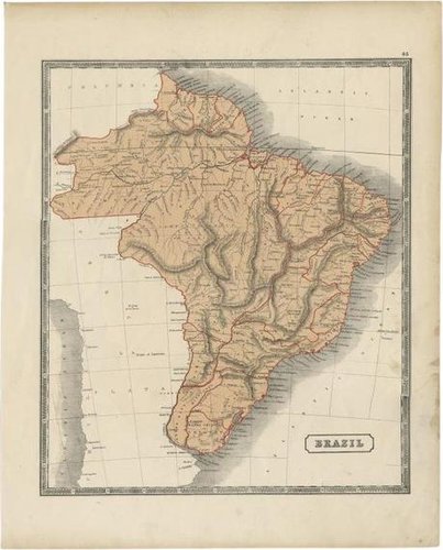 Antique Map of Brazil, 1880 for sale at Pamono
