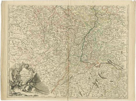 Antique Map of the Lorraine Region, 1760s for sale at Pamono