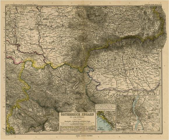 Antique Map of Eastern Europe, 1890 for sale at Pamono