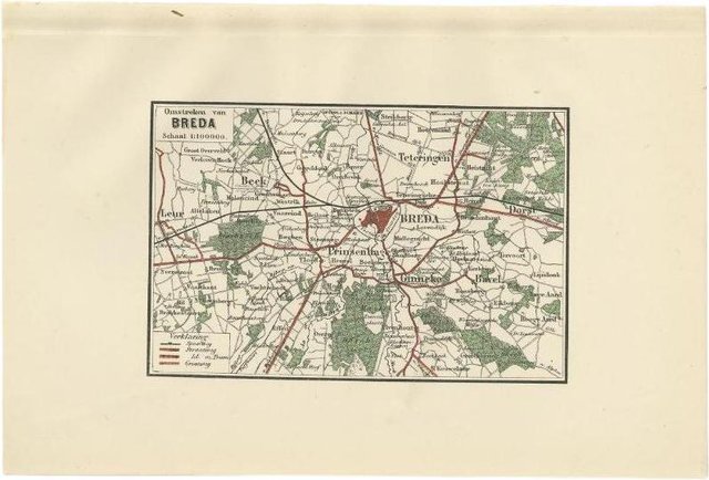 Antique Map of the Region of Breda by Craandijk, 1884 for sale at Pamono
