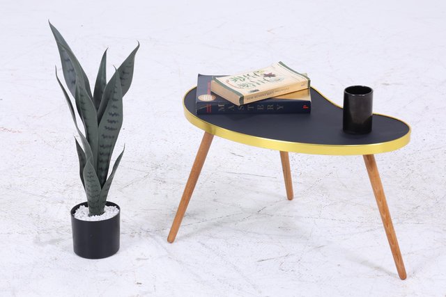 Mid-Century Kidney-Shaped Black Side Table, 1960s for sale at Pamono