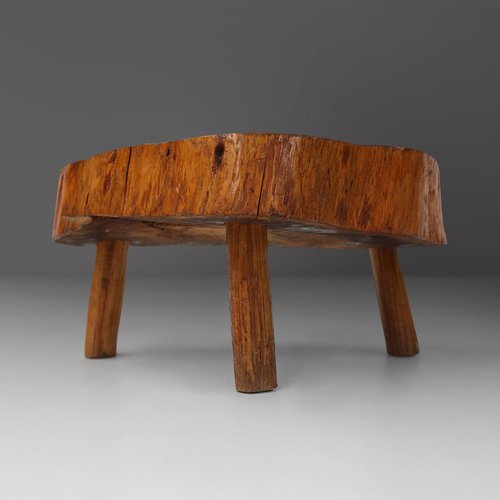 Rustic Low Wooden Tripod Tree Trunk Side Table, 1890s for sale at Pamono