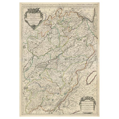 Large Antique Map of Franche-Comté, 1681 for sale at Pamono