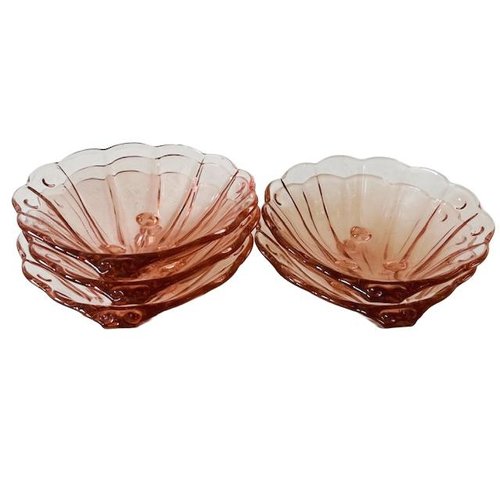Art Deco Bowls Shell Shape Rosaline Box from Hermanova-Hut, 1930s, Set ...