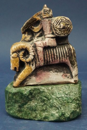20th Century Sardinian Ceramic Sculpture of Knight on Ram by Claudio ...