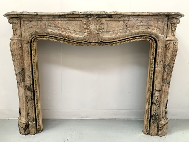 Louis XV Style Fireplace in Red Breche Marble, 19th Century for sale at ...