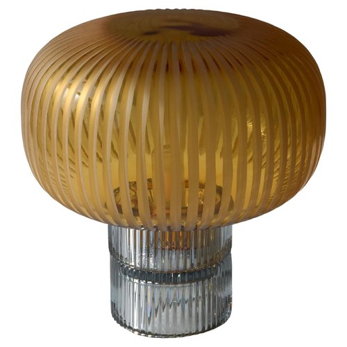 Pure Crystal Glass Tello Grey and Grande Amber Table Lamp by Studio ...