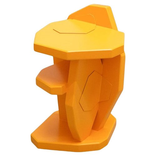 Patched Side Table in Painted Birch Veneer and Aluminum by Jacob ...