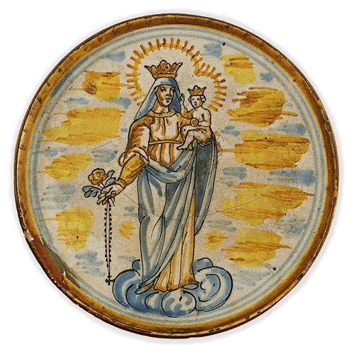 Majolica Cake Stand, Early 1700s for sale at Pamono