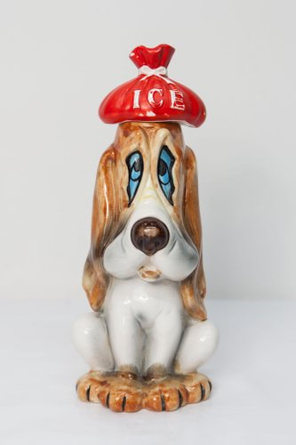 Vintage Ceramic Sick Droopy Dog with Ice Pack on Head & Rotating Music ...