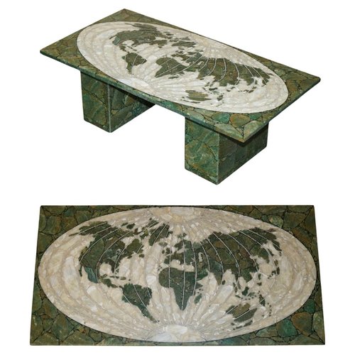 Mid-Century Modern Italian Marble and Onyx World Map Coffee Table ...