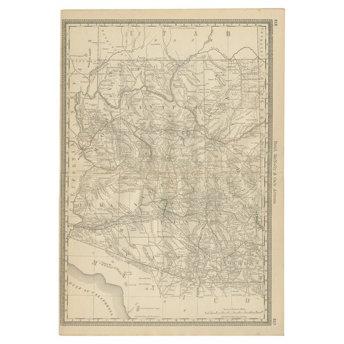 Map of Arizona Railroads with Mines and Early Frontier Settlements ...