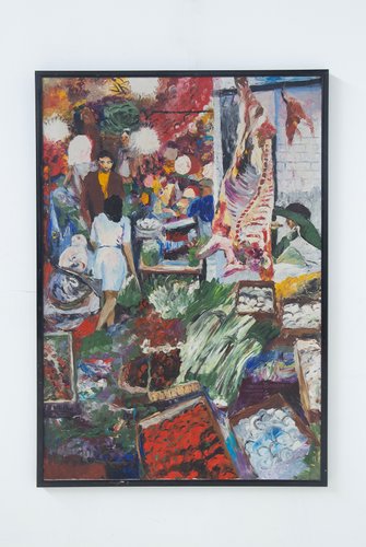 Mario Berrino, La Vucciria, 1991, Oil on Canvas for sale at Pamono