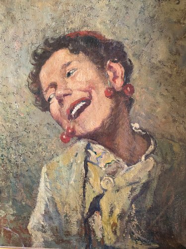 Louis Azema, Portrait, 1920s, Oil on Canvas for sale at Pamono