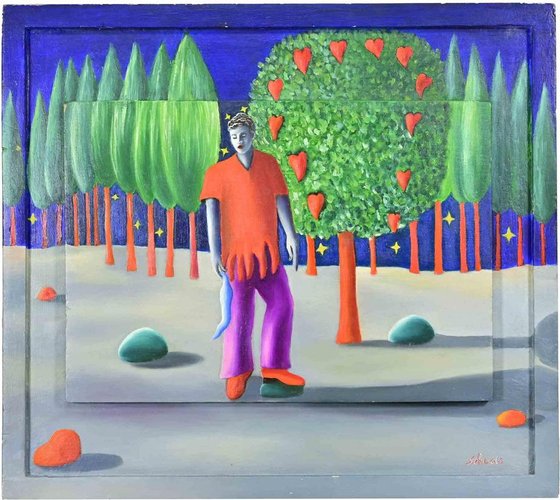 Paolo Scheggi, The Young Opera Singer, Oil Painting, 1990s for sale at ...