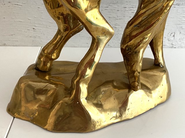 Vintage Gilt Bronze Rearing Horse Figurine, 1960s-1970s for sale at Pamono
