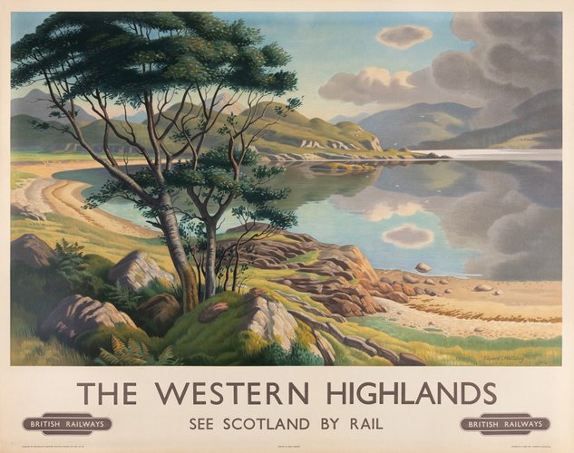BR Western Highlands Travel Poster attributed to Edward Halliday, 1950s ...