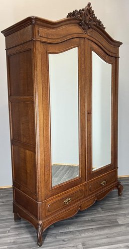 French Rocaille Wardrobe in Oak for sale at Pamono