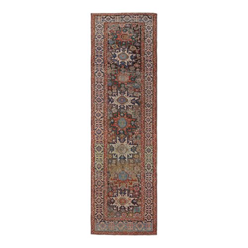 Lori Geometric Red and Beige Wool Runner for sale at Pamono