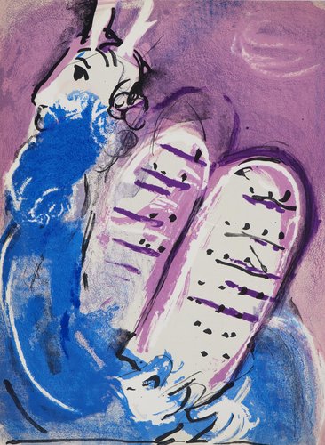 Marc Chagall, The Bible, Moses and the Ten Commandments, Original ...