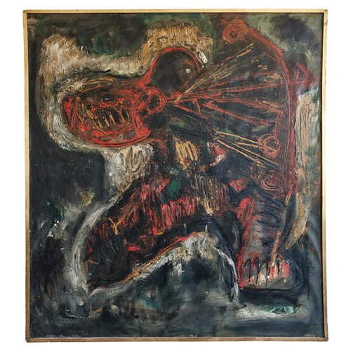 Radislav Raša Trkulja, Arciere o Sagittario, anni '60, Dipinto ad olio ...