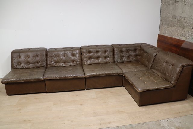 Vintage Modular Patchwork Leather Sofa, 1970s for sale at Pamono
