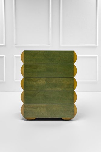 Postmodern Architectural Chest of Drawers in Natural Wood and Aniline ...