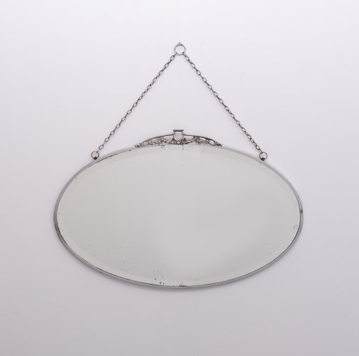 Art Deco French Oval Shaped Mirror, 1930s for sale at Pamono