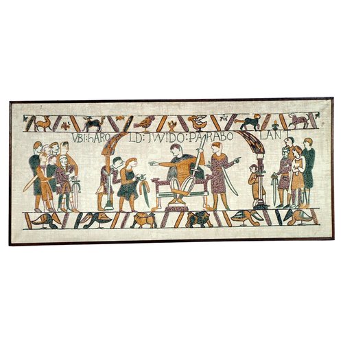 Large Bayeux Tapestry Artwork, 20th Century, Paint on Jute Canvas for ...