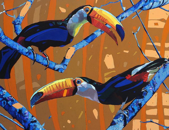 Rafal Gadowski, Toucans 20, 2025, Oil on Canvas for sale at Pamono