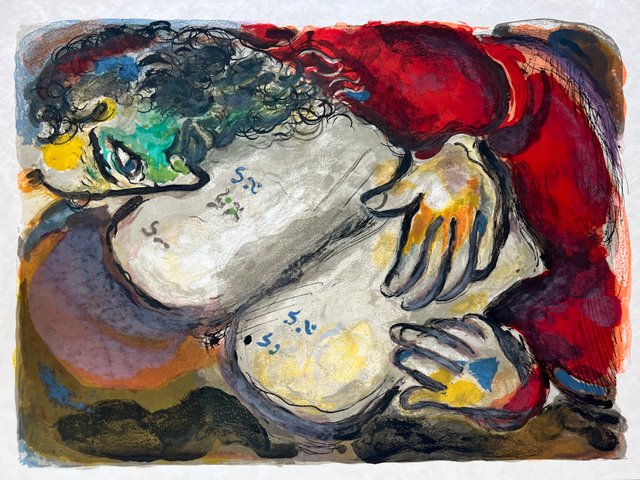 Marc Chagall, He wrote in the Tables the wordes of the covenant, even ...