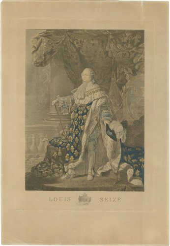 Portrait of Louis XVI in Coronation Robes, 1790-1820, Engraving on ...