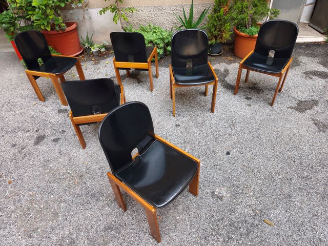 Chaises Modèle 131 par Carlo Scarpa pour Cassina, 1960s, Set de 6 en ...