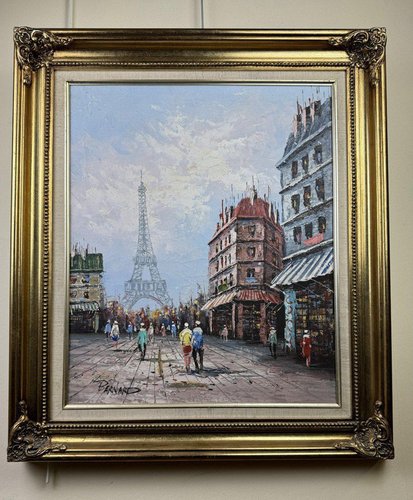 Bernard, View of the Eiffel Tower in Paris, 1970s, Oil on Canvas ...