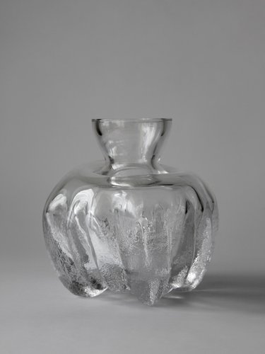 Vaso vintage in cristallo di Lars Hellsten per Skruf Glasbruk, anni '70 ...