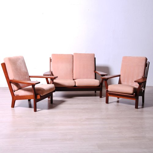 Mobilier de Salon GE320/GE330 en Teck par Hans J. Wegner pour Getama ...