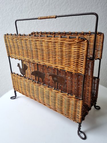 Vintage Newspaper Rack in Metal, 1970s for sale at Pamono